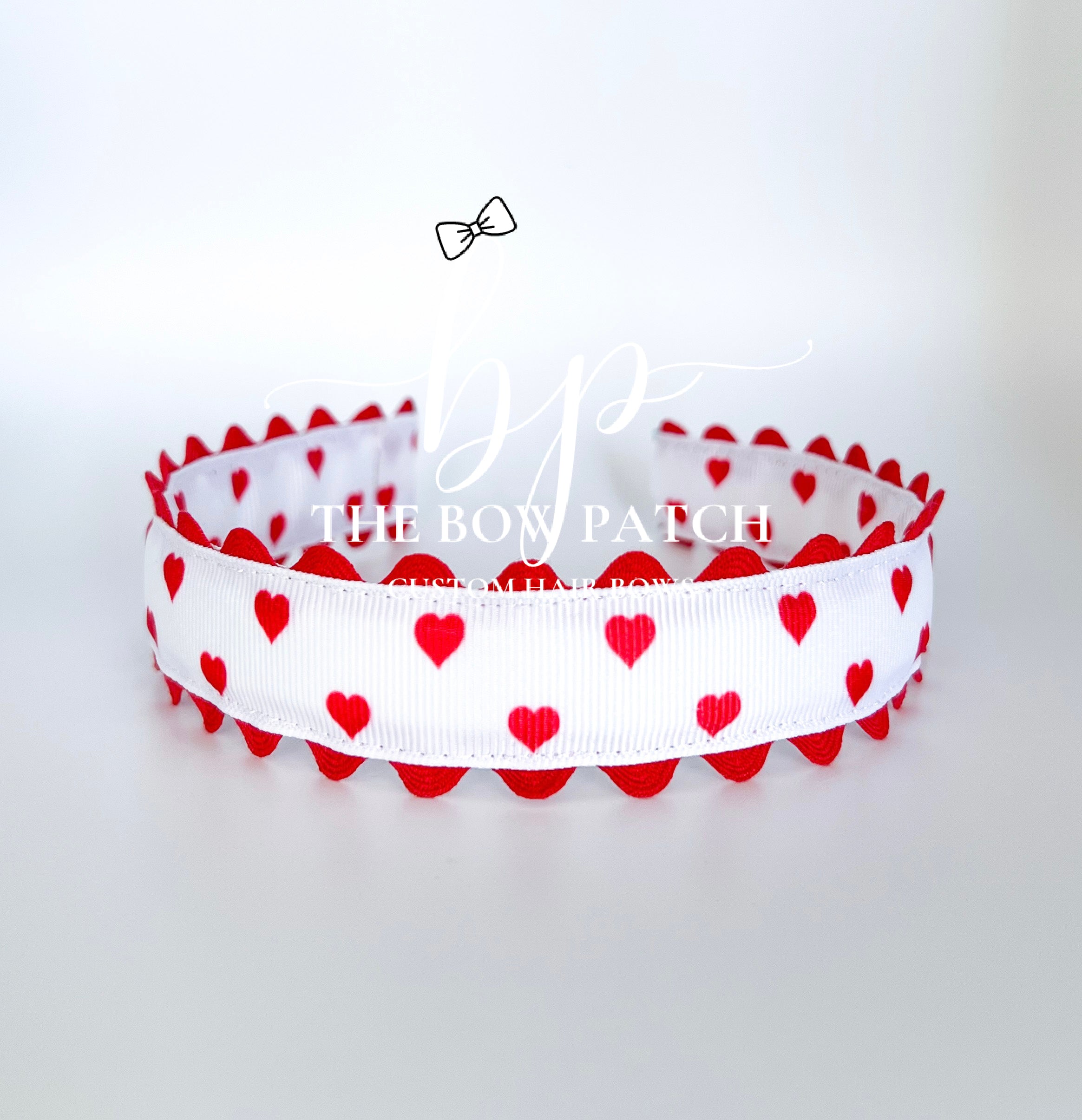 Red Hearts Ric Rac Headband – The Bow Patch